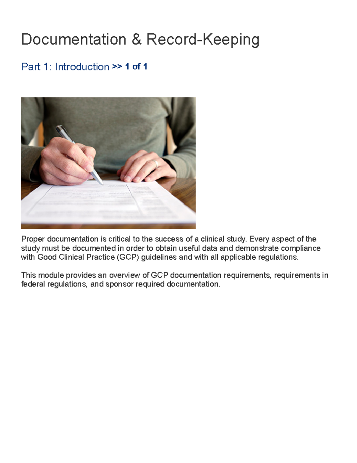 Module 7 - Documentation & Record-Keeping - Documentation & Record ...