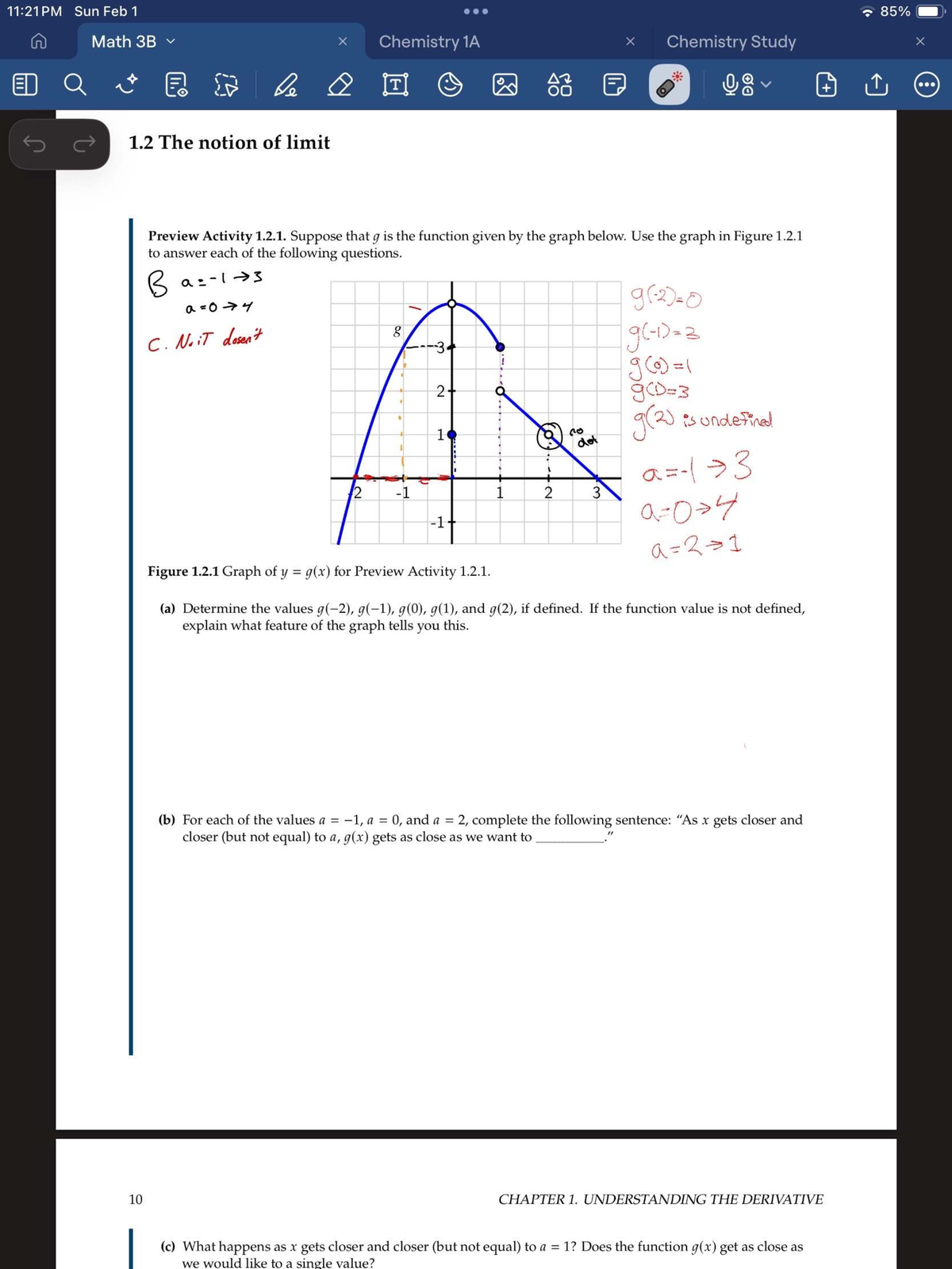 Math 3B & Chemistry 1A: Study on Limits and Functions - Studocu