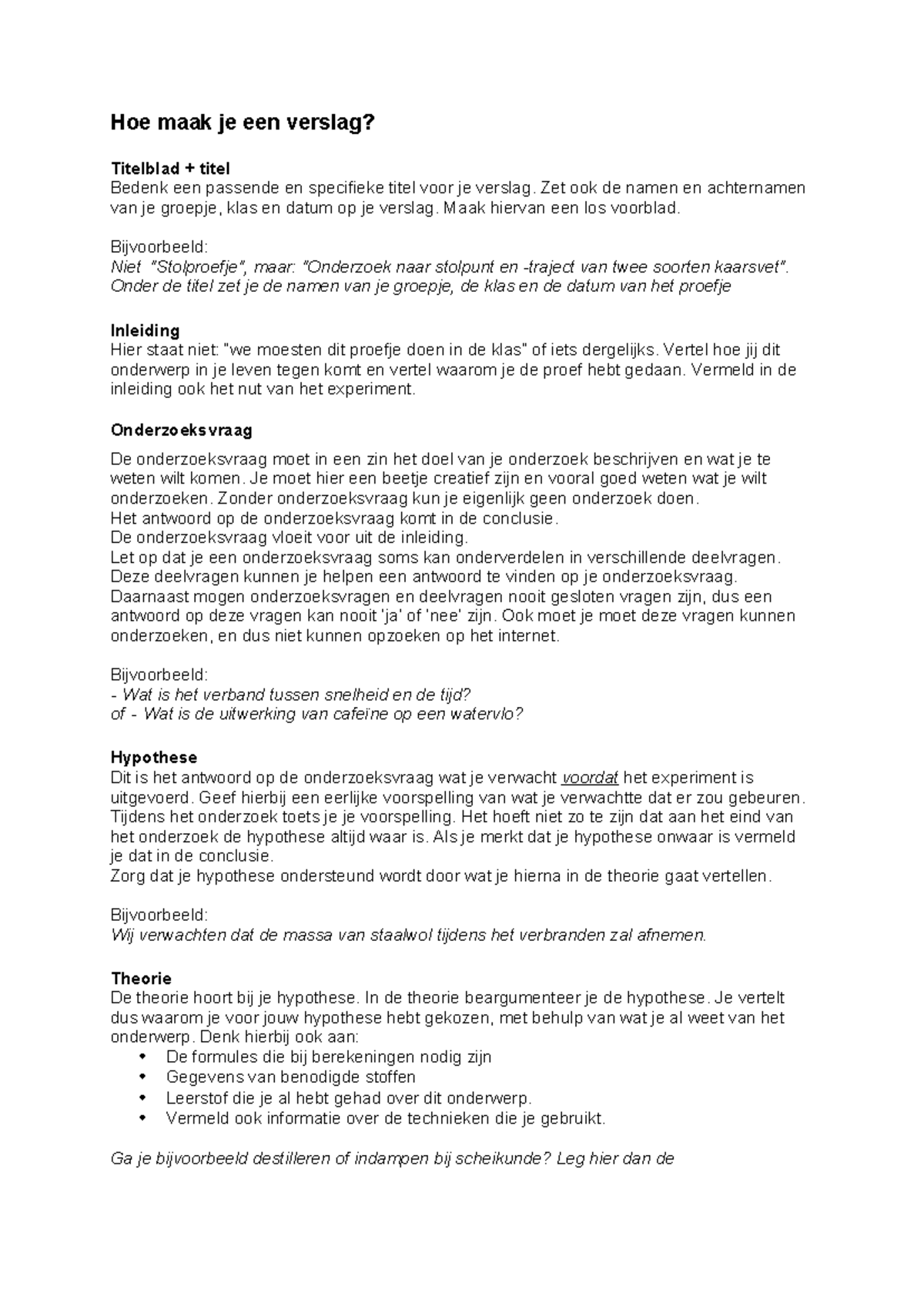 Verslag Scheikunde: Stappen voor een Effectief Laboratoriumonderzoek ...