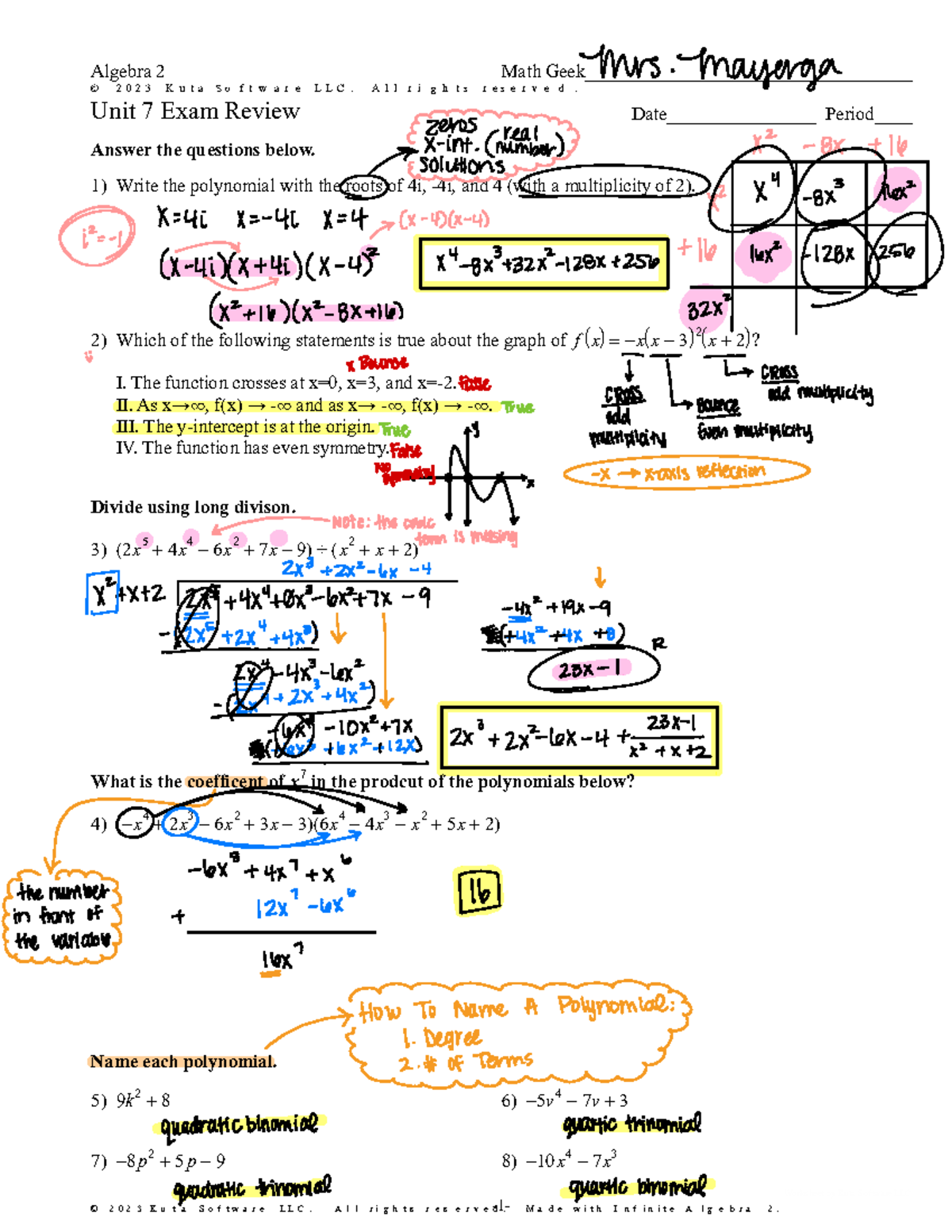 Unit 7 Exam Review-2023AK - ©l Z 2 S 0 \ 2 X 3 l [KquQtRak ...
