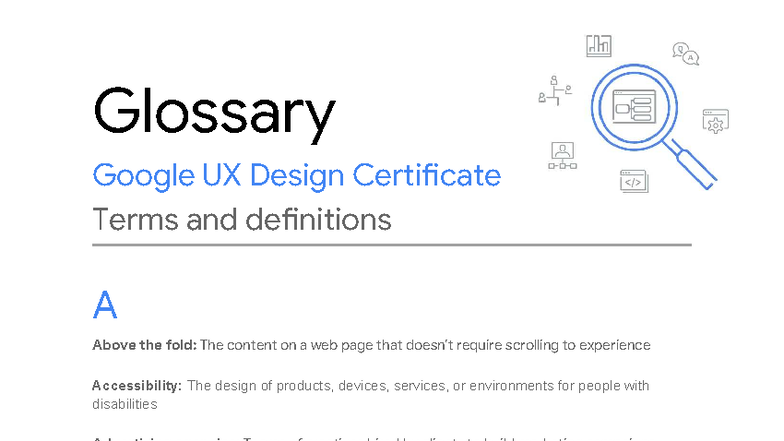 UXD Certificate Glossary: Key Terms & Definitions for UX Design - Studocu