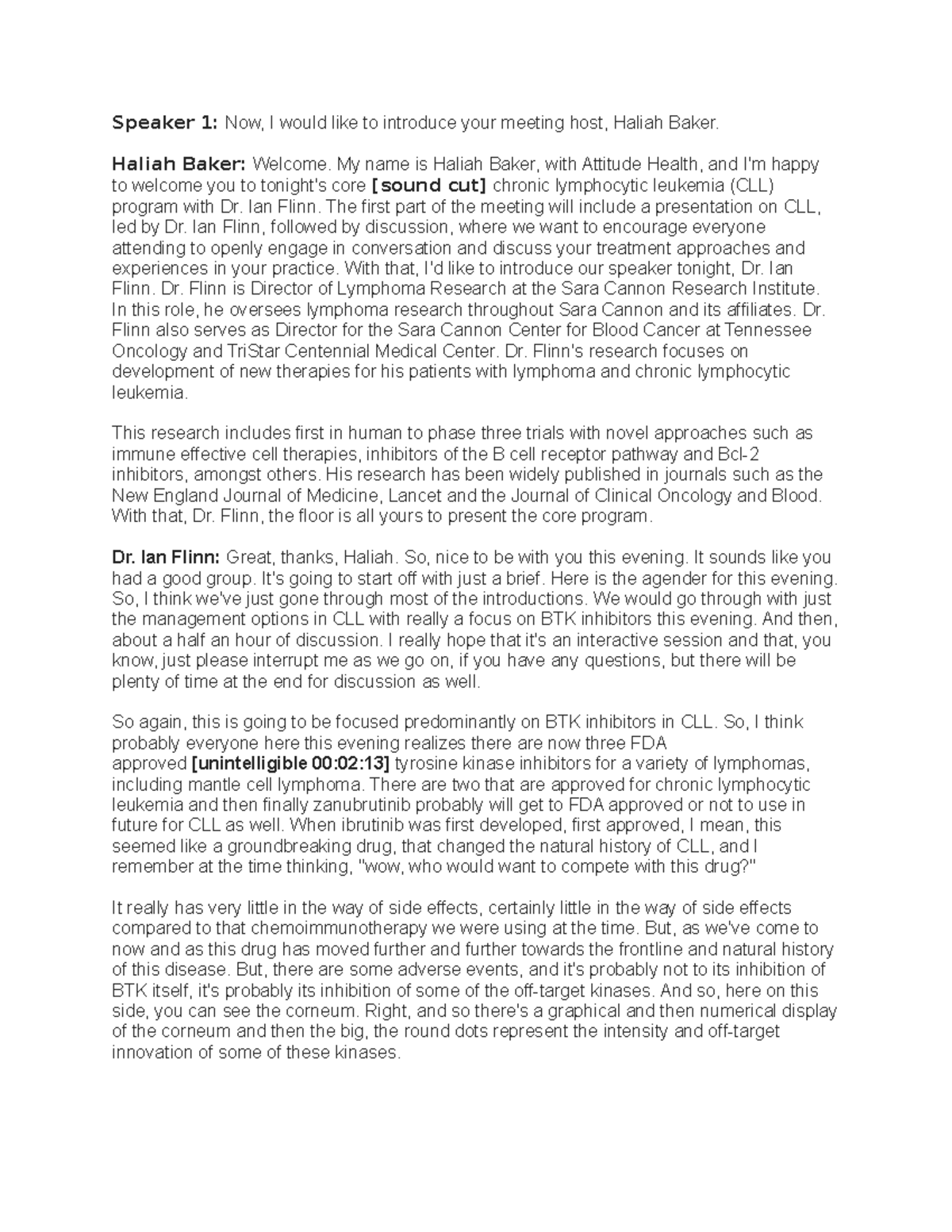 CLL BTK Inhibitors: Insights from Dr. Ian Flinn's Presentation - Studocu