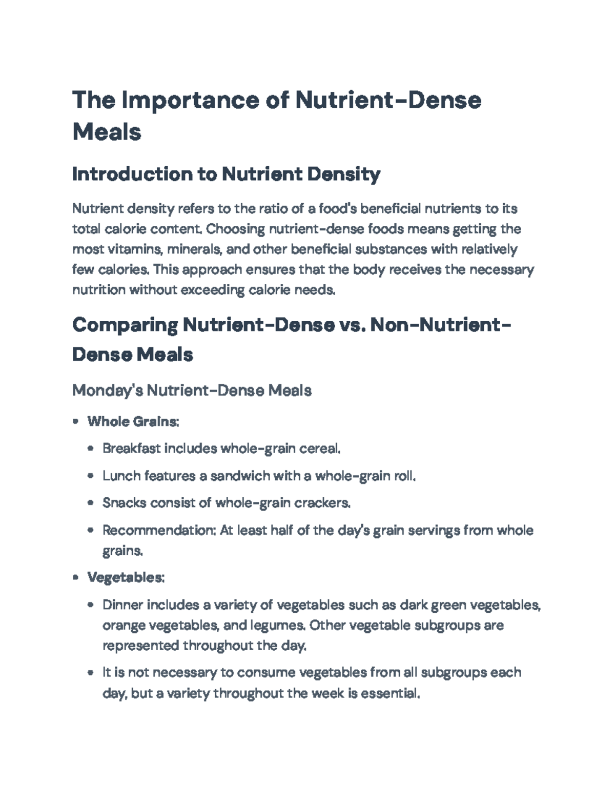 Nutrient Density in Meal Planning: A Practical Guide for Healthy Eating ...