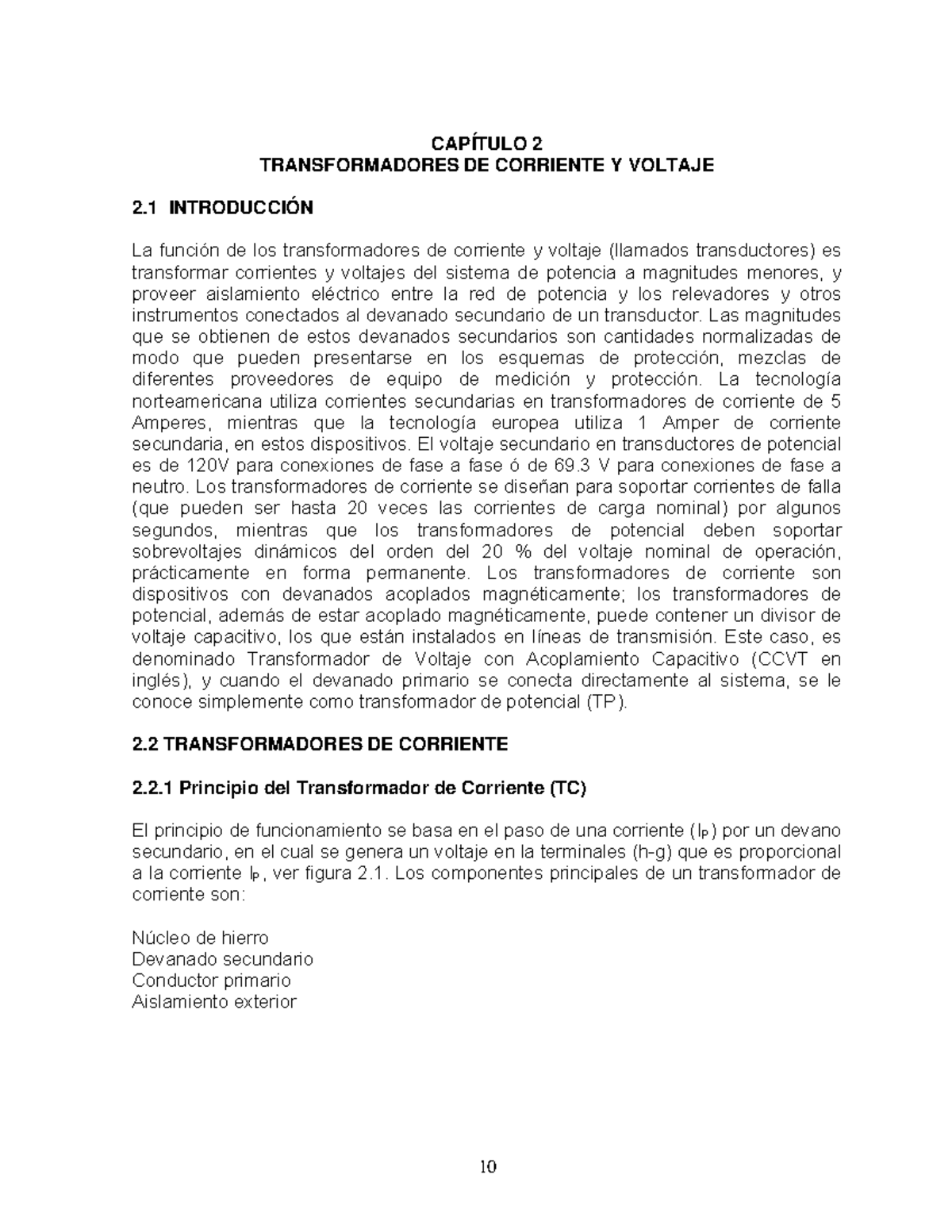 Capítulo 2: Transformadores de Corriente y Voltaje (TC y TPa) - Studocu