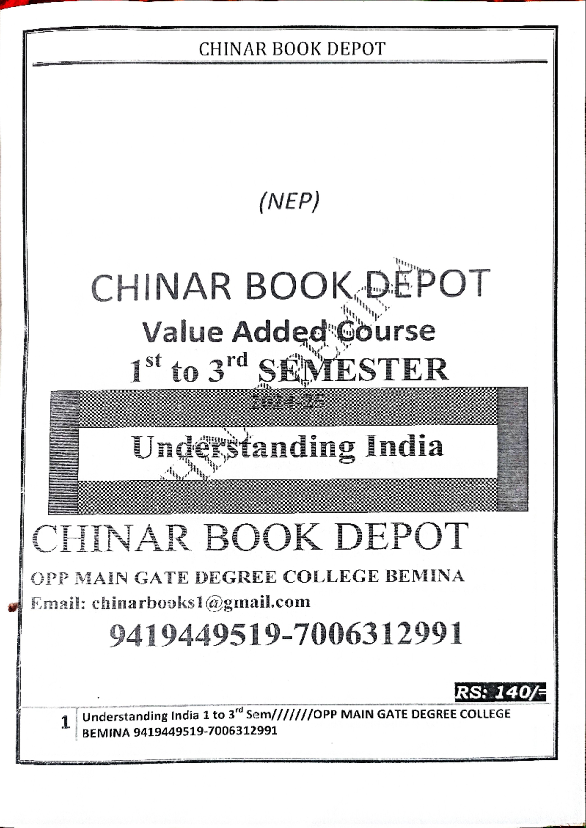 Understanding India: A Comprehensive Overview for NEP 1st-3rd Semester ...