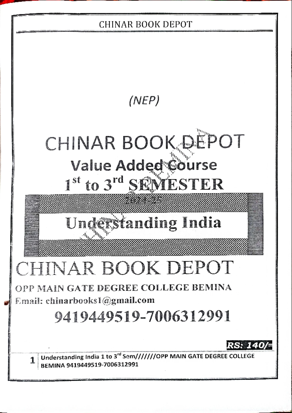 Understanding India Notes (1st to 3rd Sem) - Understanding india BG ist ...