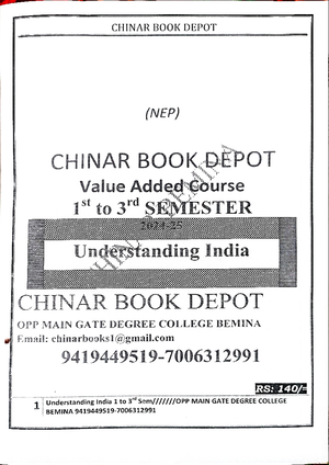 UI ist sem1 - Understanding india BG ist semester - 1 UNIT-I ...