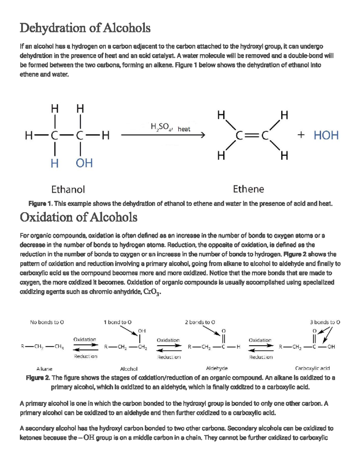 Reactions of Alcohols - Lab 10: Dehydration and Oxidation Processes ...