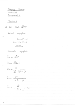 [Solved] Find the horizontal and vertical asymptote 13fx 2x 2 1 3x 2 2x 1 - Calculus B (MAT1613 ...