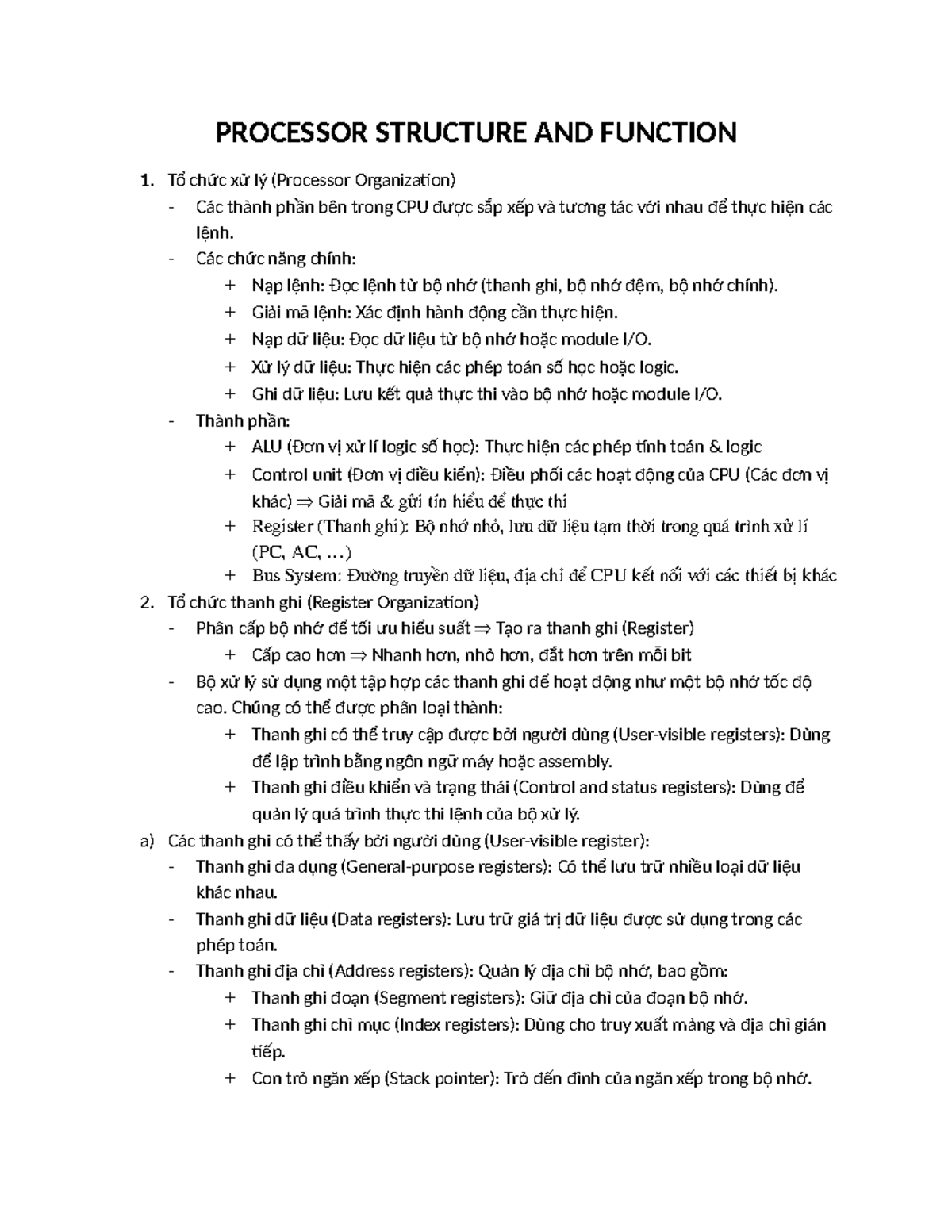 Processor structure and function: CEA201 chapter 14-15 notes - Studocu