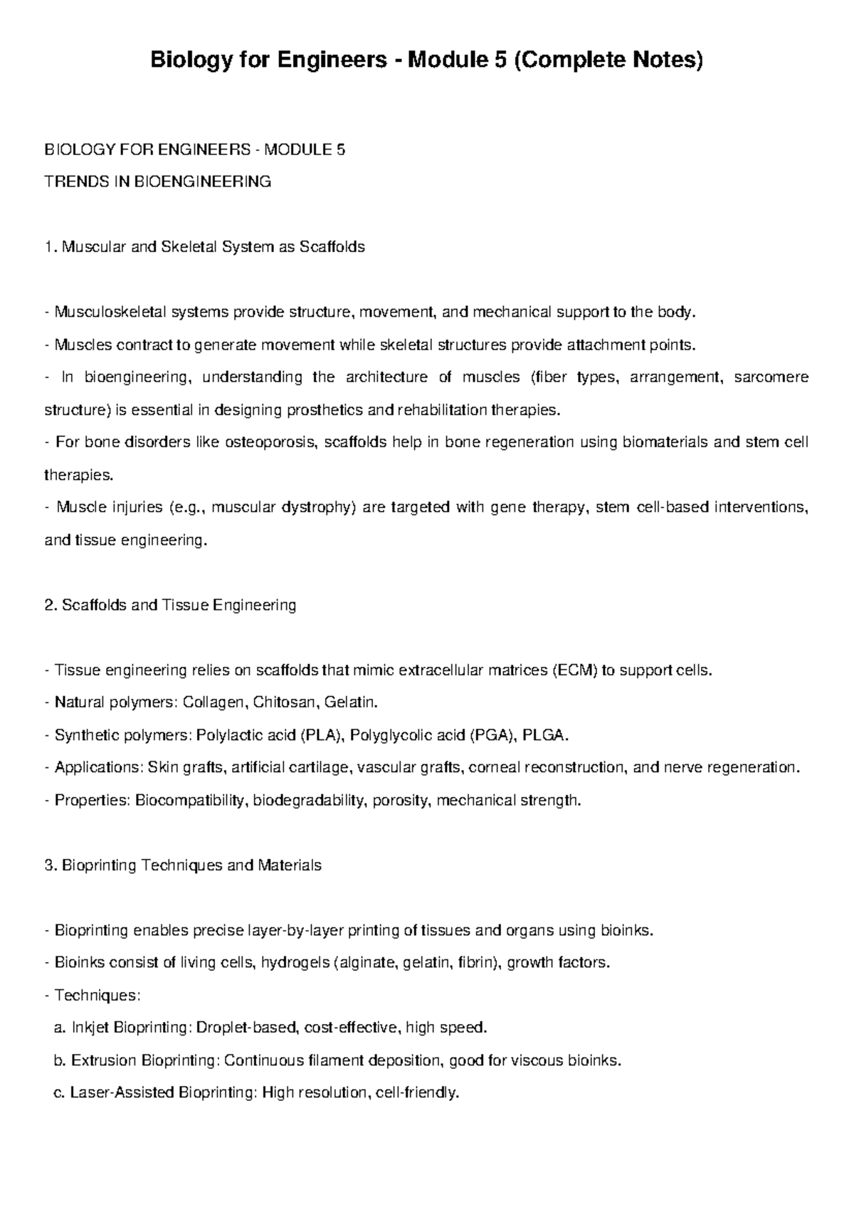 Module 5 Detailed Notes on Trends in Bioengineering - BIOLOGY FOR ...