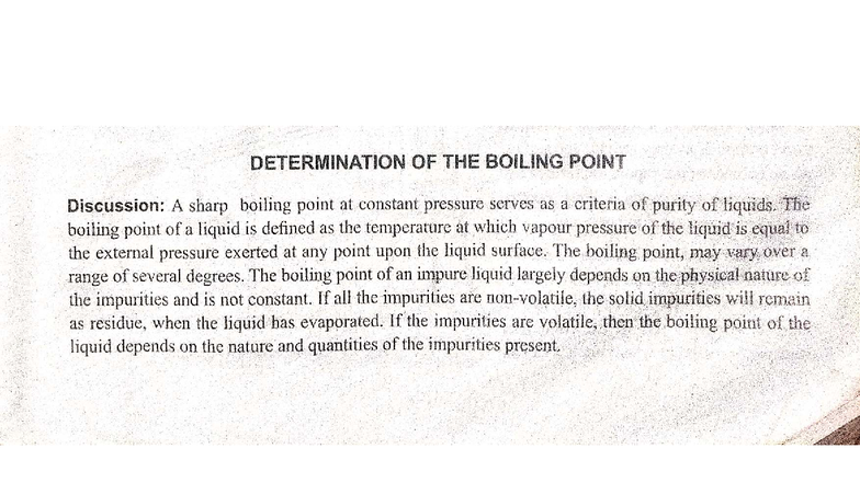 Boiling Point Determination: Practical Chemistry Experiment (CHEM 101 ...