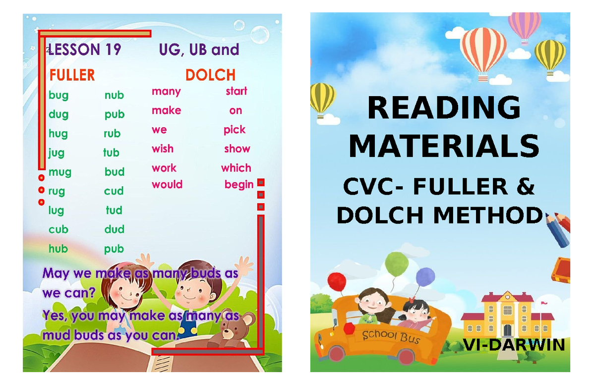 Fuller booklet type - Reading is fun - LESSON 19 UG, UB and FULLER ...