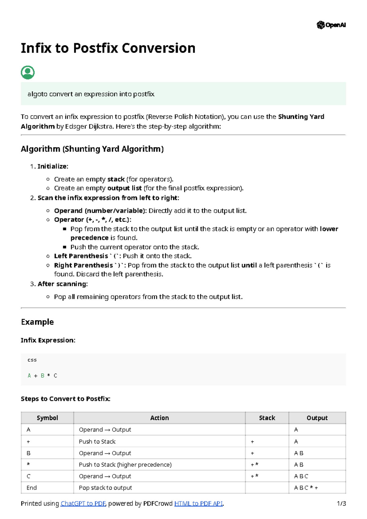 Infix to Postfix Conversion: Shunting Yard Algorithm Explained - Studocu