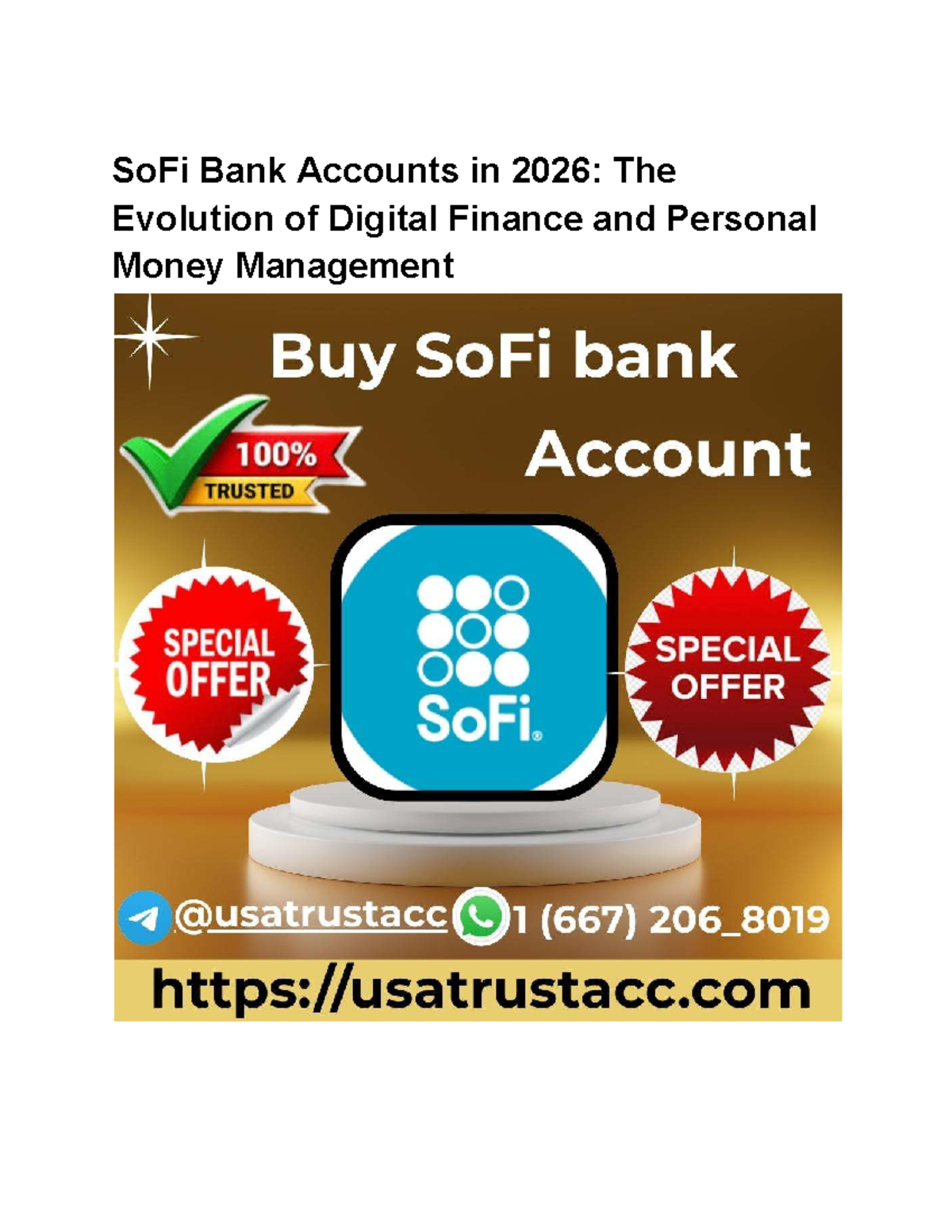 SoFi Bank Accounts in 2026: A New Era of Digital Finance - Studocu