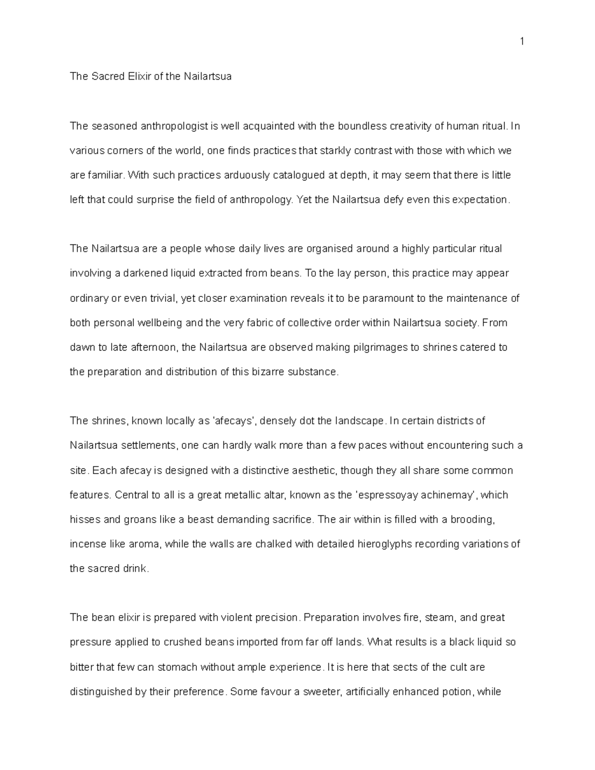 Anthropology Study: The Sacred Elixir Ritual of the Nailartsua - Studocu