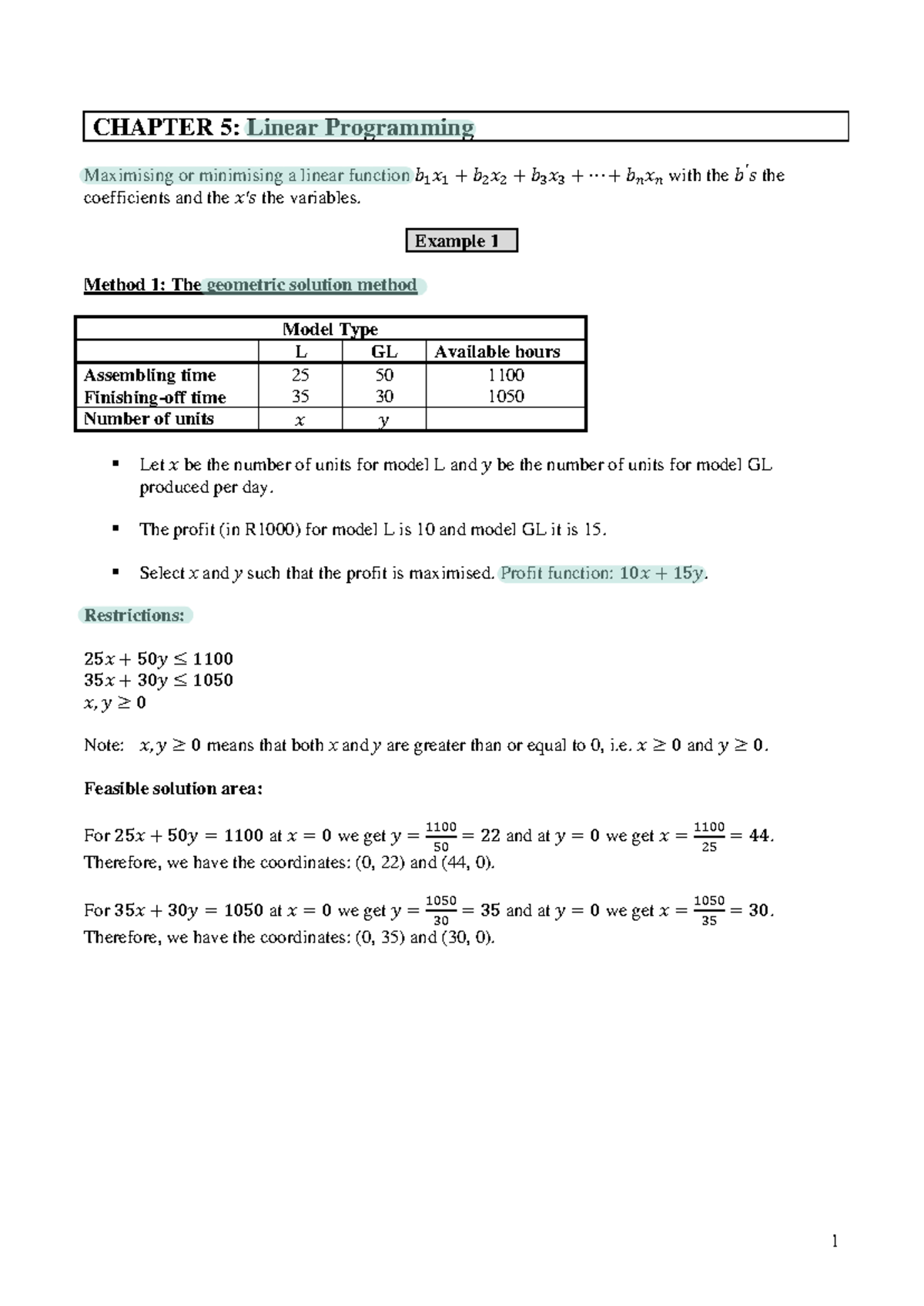 Linear Programming 241024 081333 - CHAPTER 5: Linear Programming ...