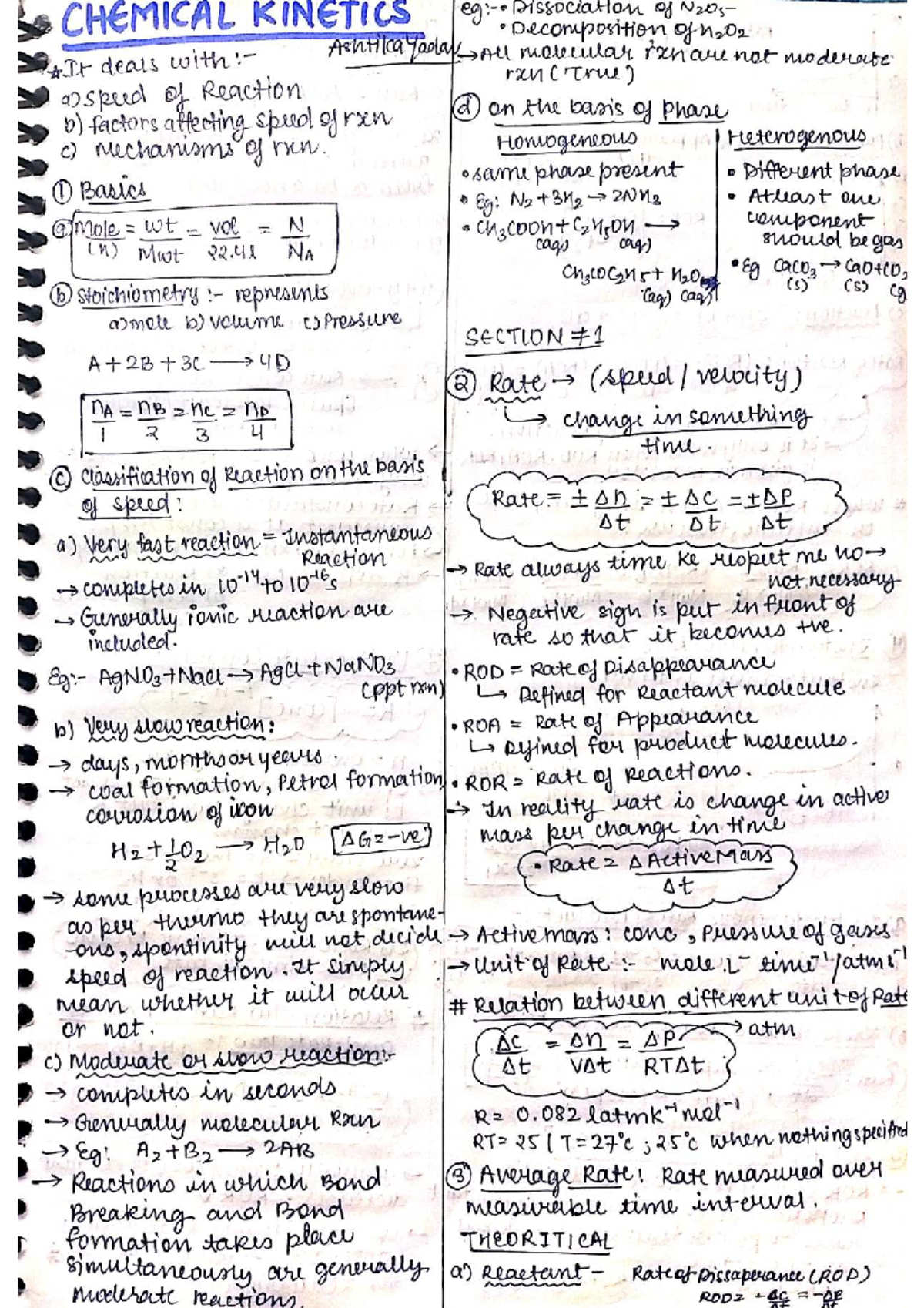 **TNM Chemical Kinetics Short Notes: N2O5 Decomposition and Reaction ...