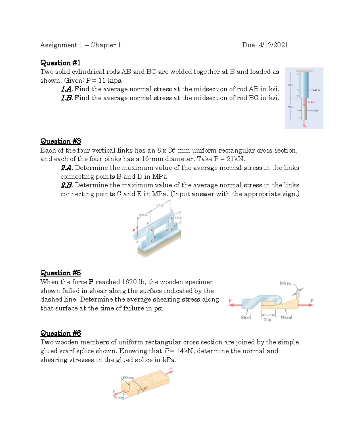 MEM230 Week 2 Assignment Questions on Solid Mechanics Analysis - Studocu