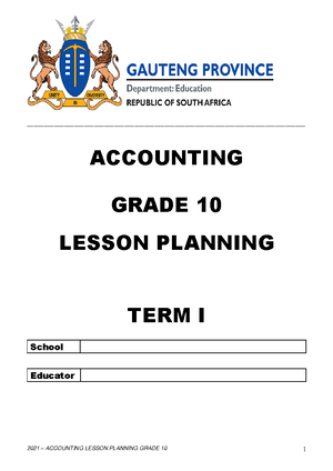 GRADE 10 ACCOUNTING SCHOOL BASED ASSESSMENT TASK TERM 2 PROJECT 2024 ...