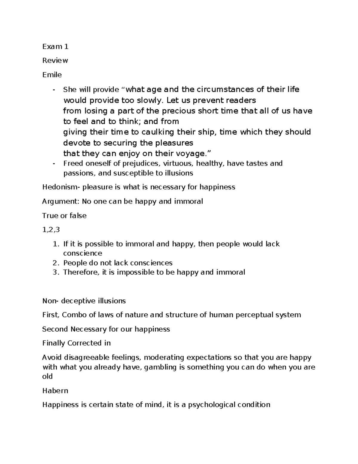 Exam 1 Review: Key Concepts in Happiness & Security - Studocu