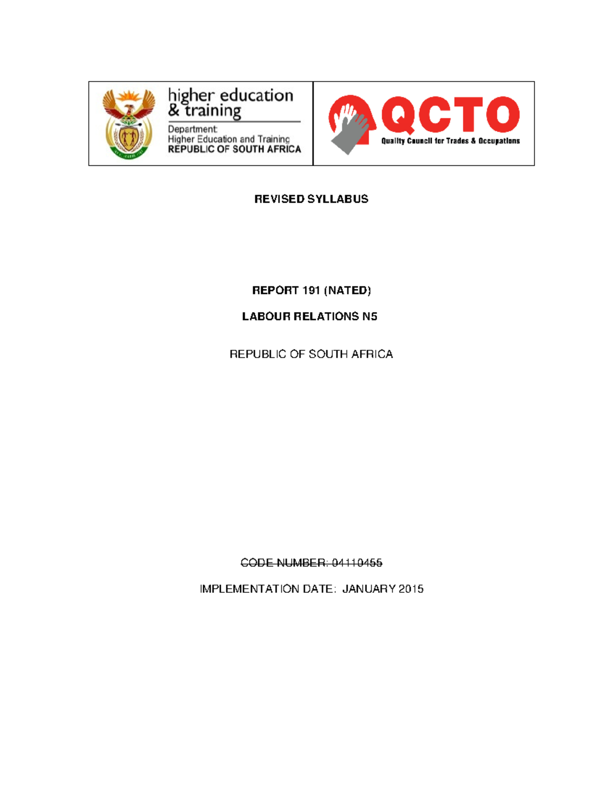 N5 Labour Relations Syllabus and Evaluation Guidelines - Studocu