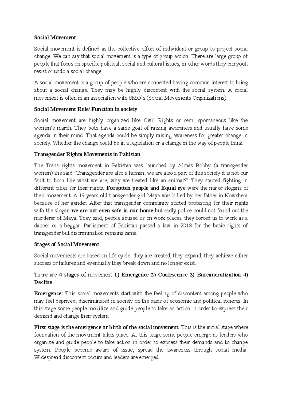 Social Movement Stages: Understanding the Lifecycle and Case Studies ...