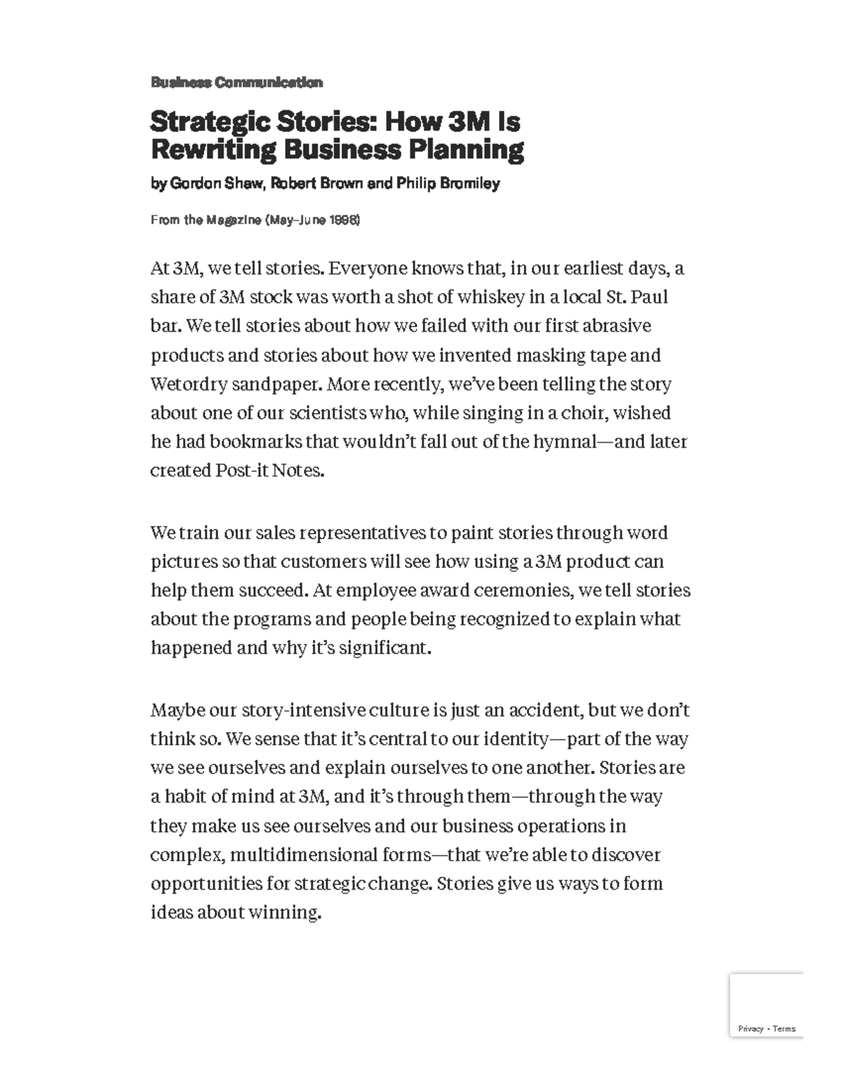 Strategic Stories in Business Planning: Insights from 3M's Approach ...