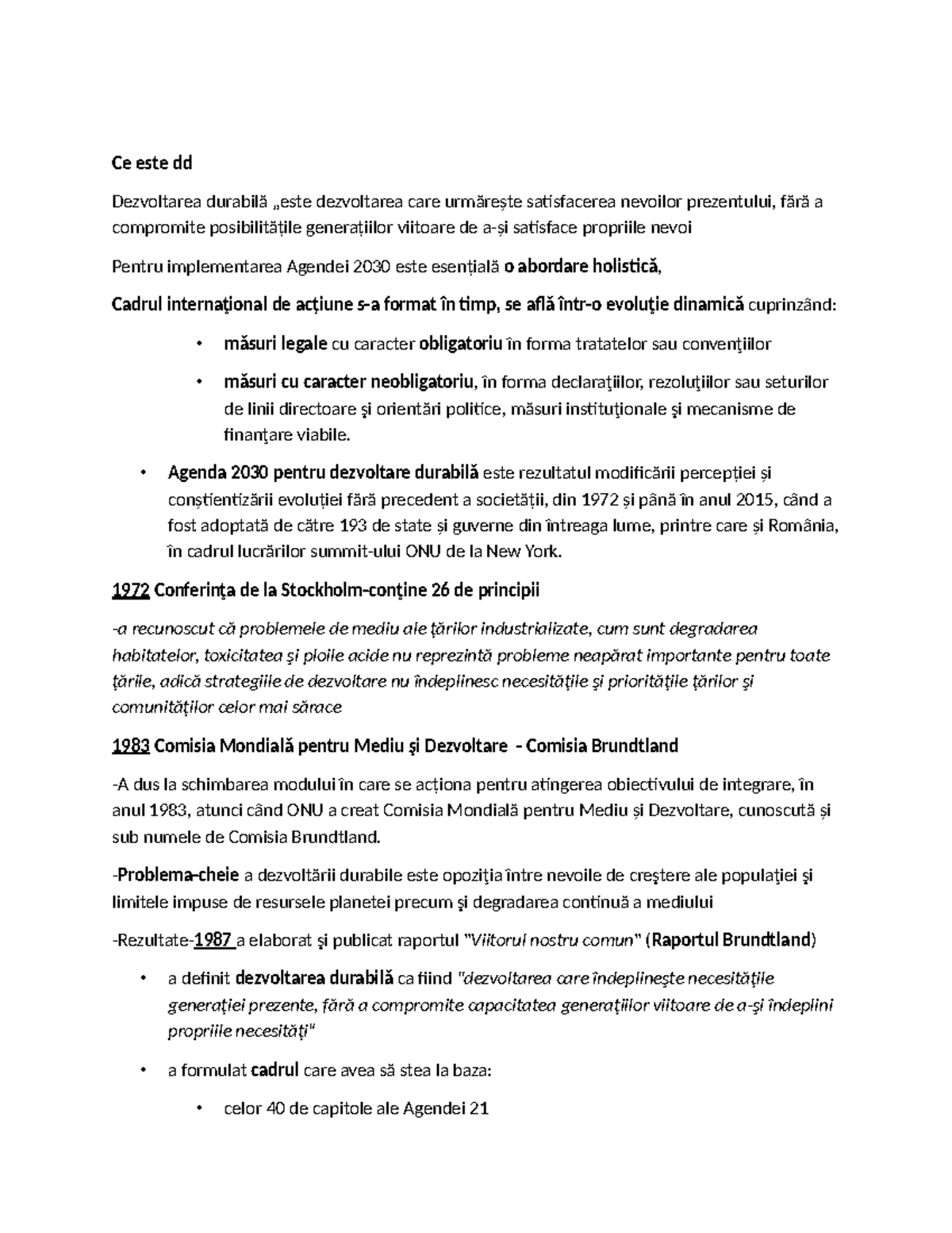 Agenda 2030 pentru Dezvoltarea Durabilă: O Viziune pentru România - Studocu