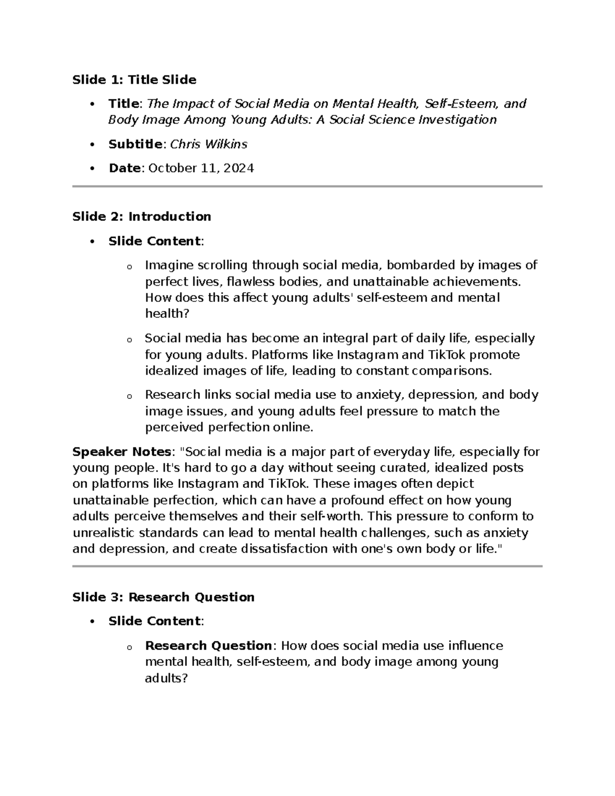 SS101: The Impact of Social Media on Mental Health & Body Image - Studocu