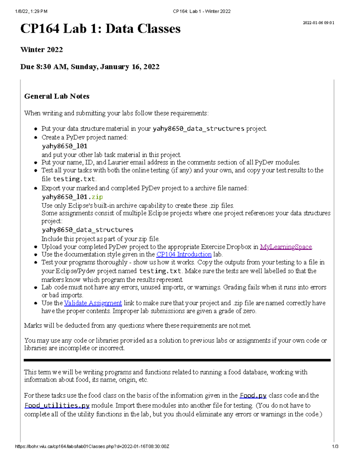 CP164 Lab 1 - Winter 2022 - 1/8/22, 1:29 PM CP164: Lab 1 - Winter 2022 ...