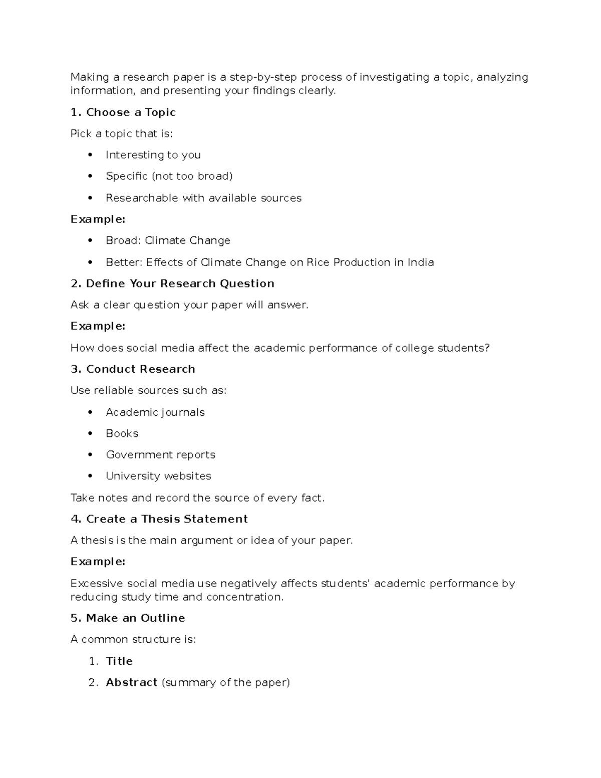Research Paper Writing Guide: Steps to Success - Studocu