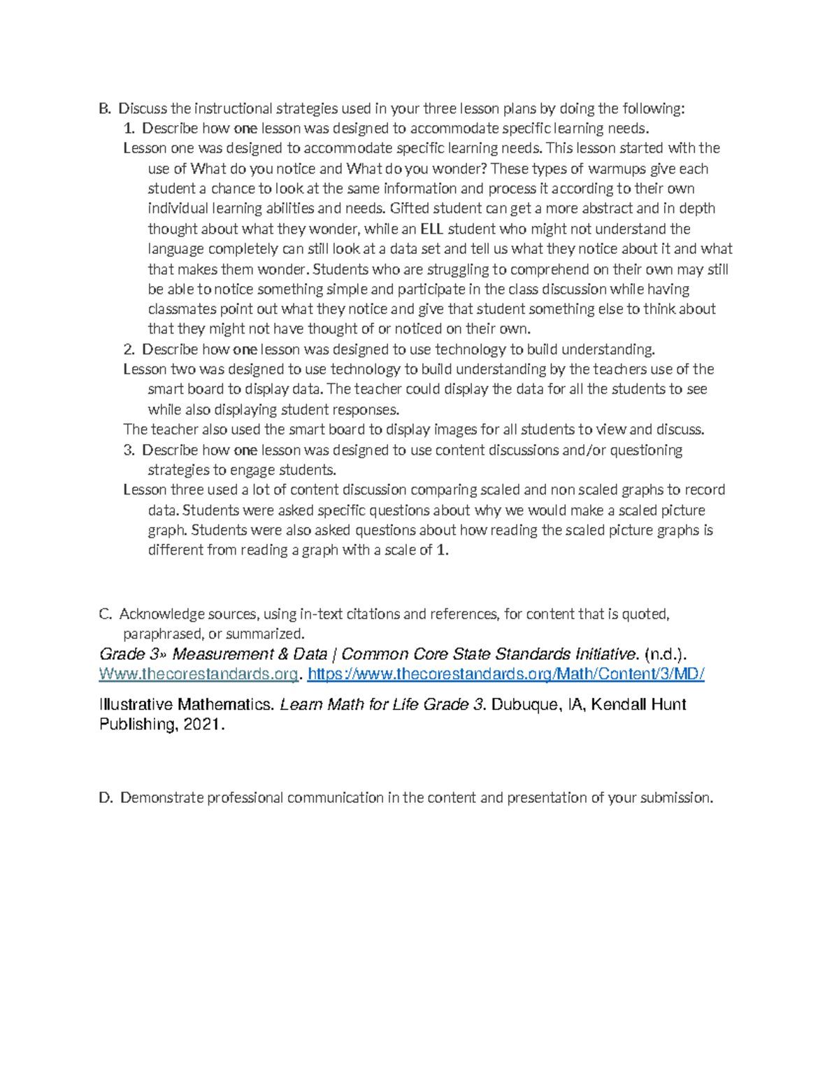 TWS TASK 3 - Instructional Strategies in Lesson Plans - Studocu