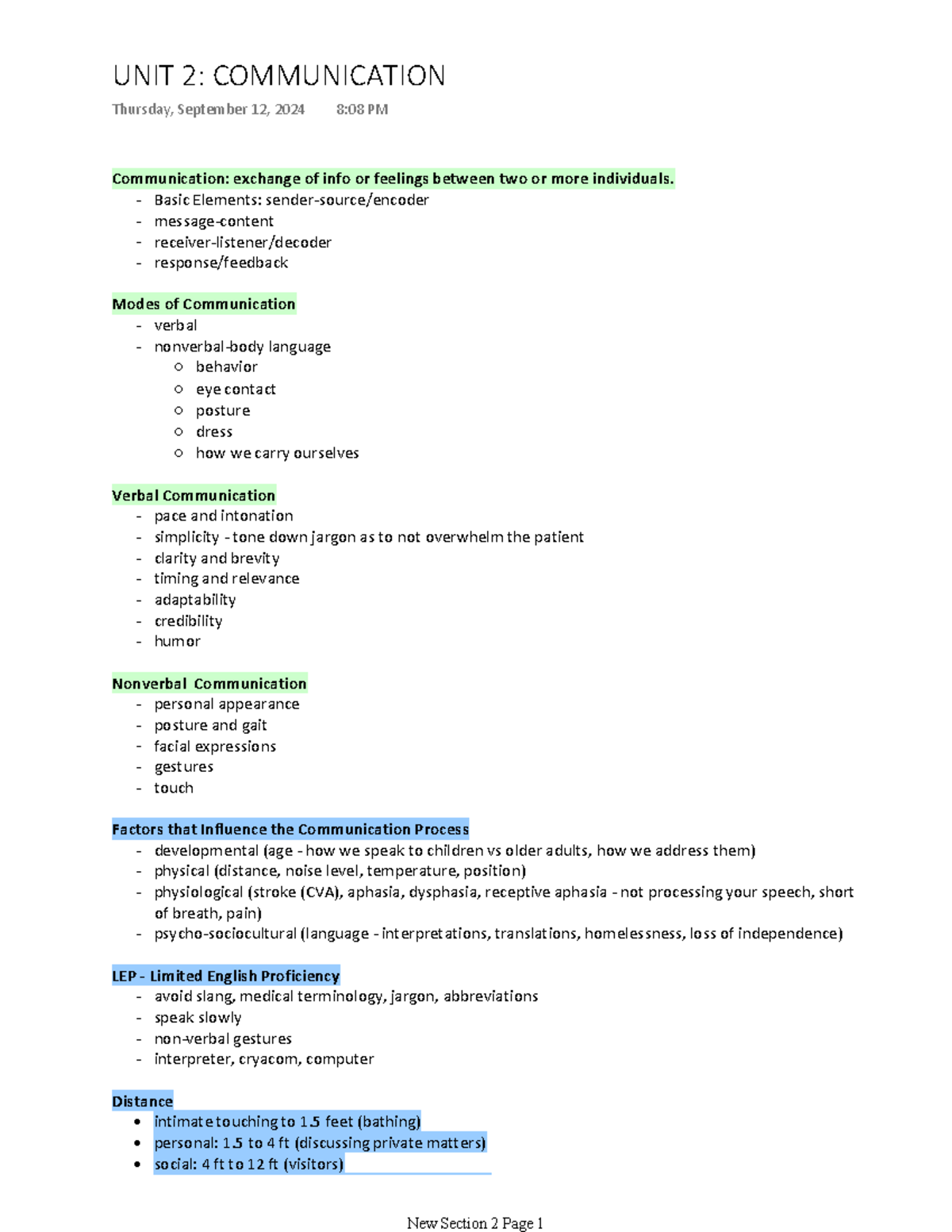 UNIT 2: COMMUNICATION - Exam 1 Study Notes - Studocu