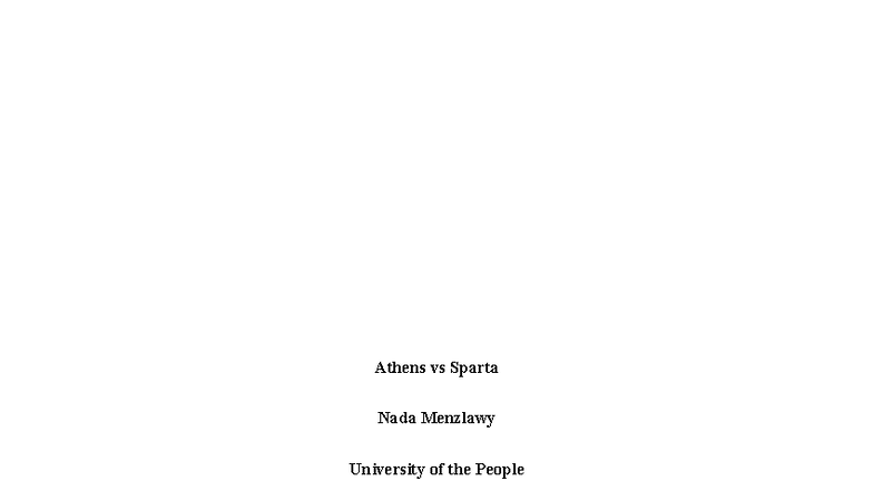 HIST 1421 Essay: Athens vs Sparta's Political Systems - Studocu