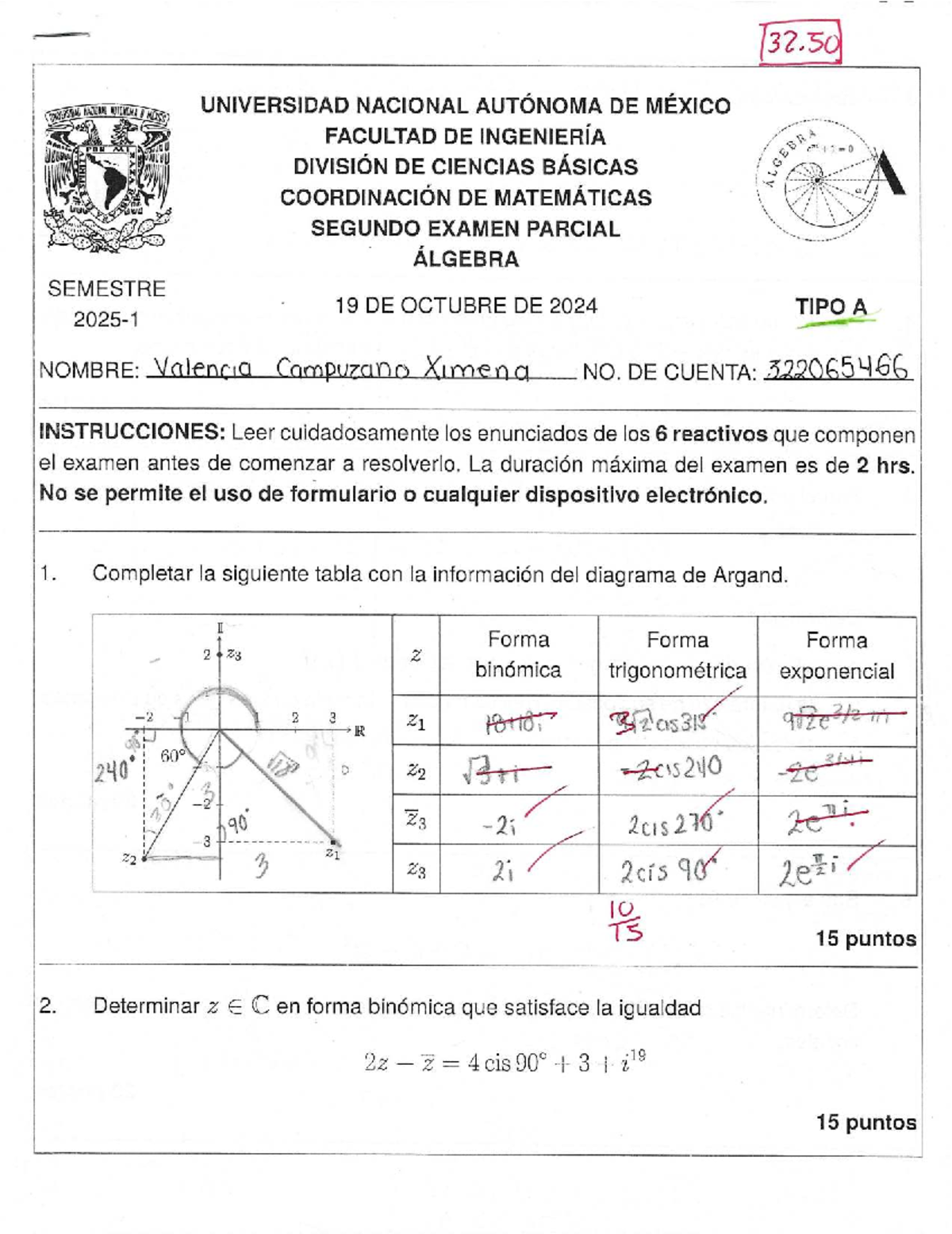 Segundo Examen Parcial de Álgebra - UNAM 2024 - Studocu