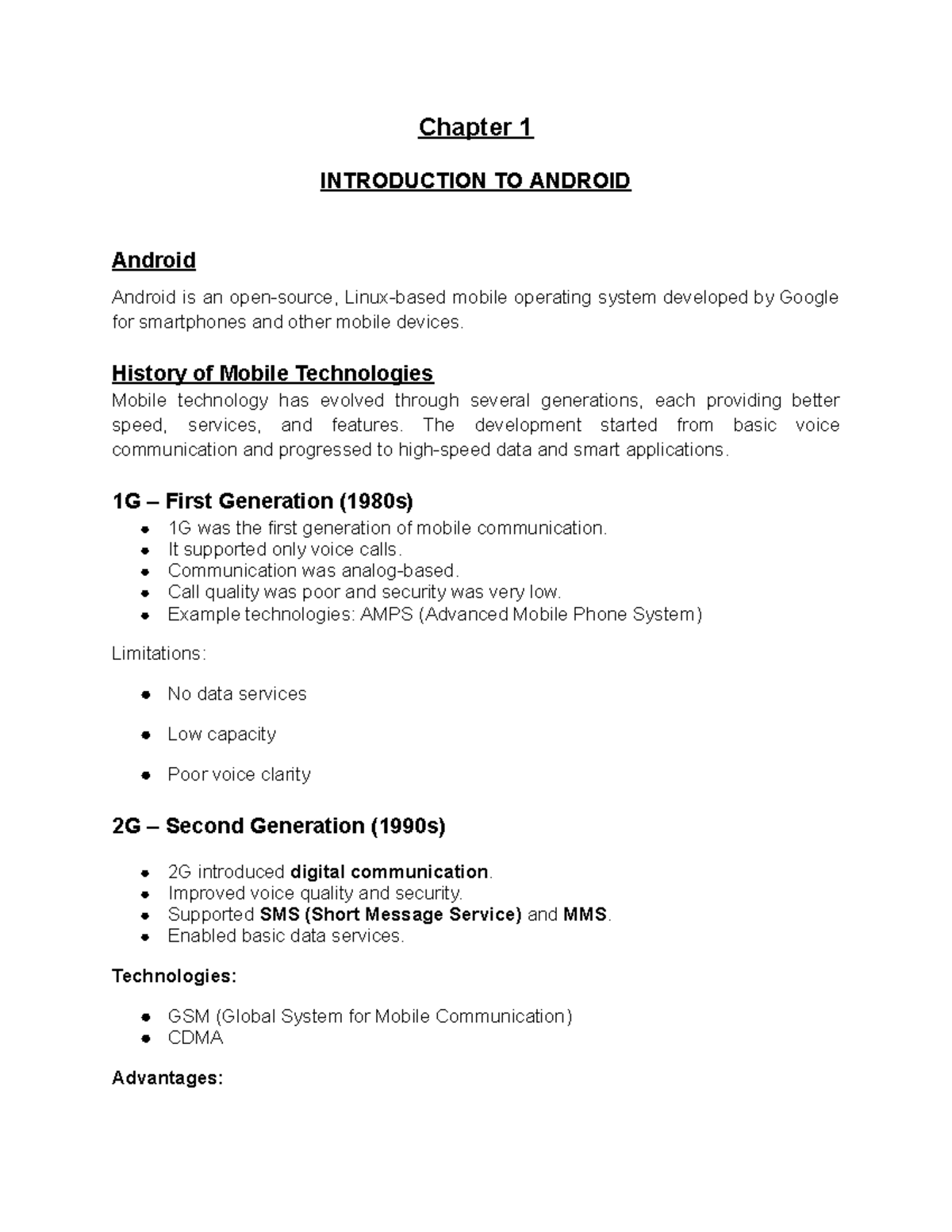 Chapter 1: Introduction to Android - BCA 6th Sem [M.A.D] - Studocu