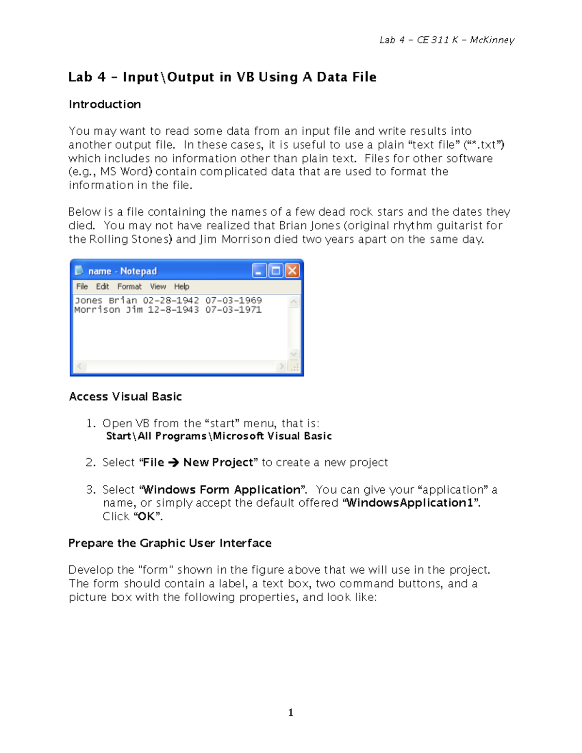 Lab practical in visual basic - visual programming - Studocu
