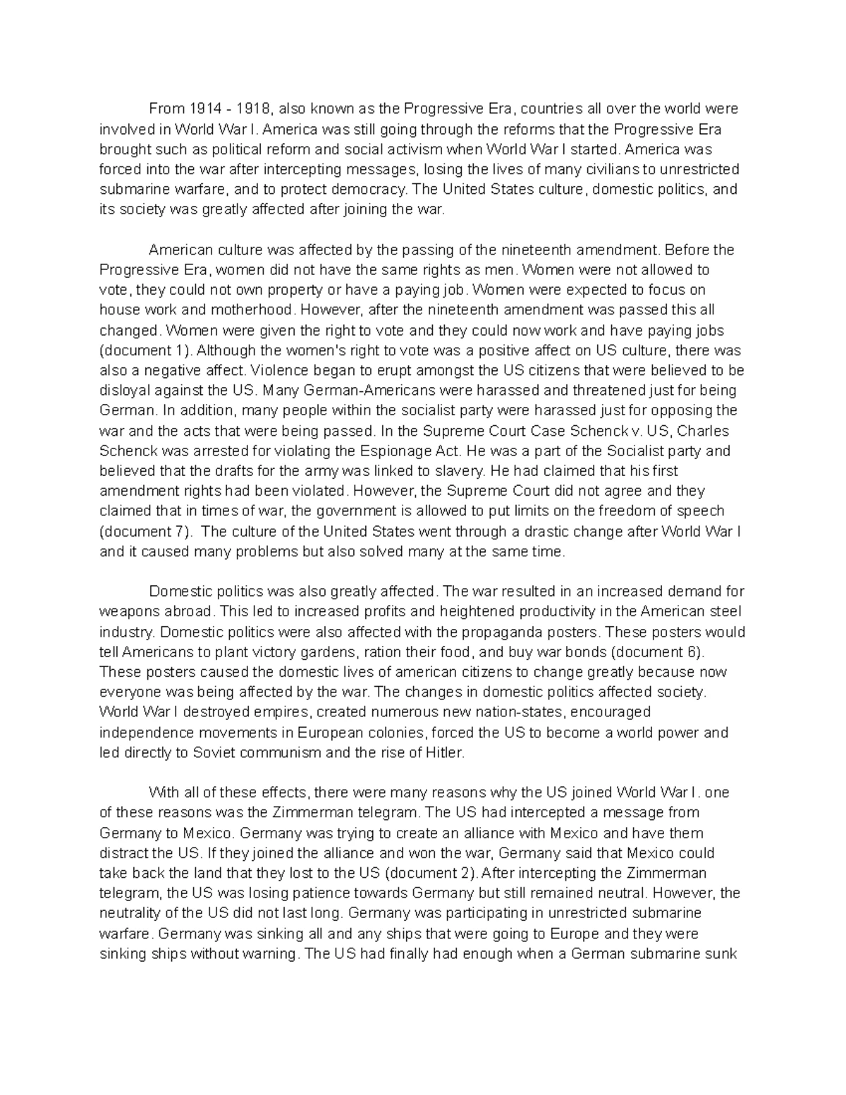 20's vs. 50's Women DBQ - The era of the 1920s was a time of change for ...
