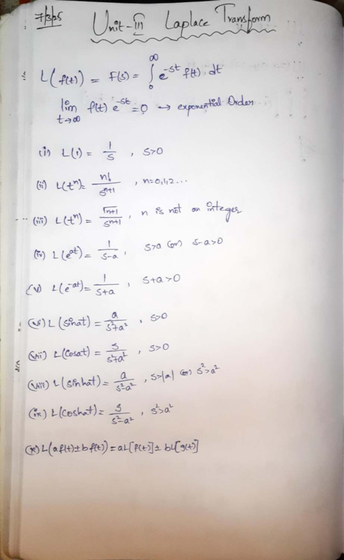 Laplace Transform Techniques and Applications - MATH 00 UNIT-III - Studocu