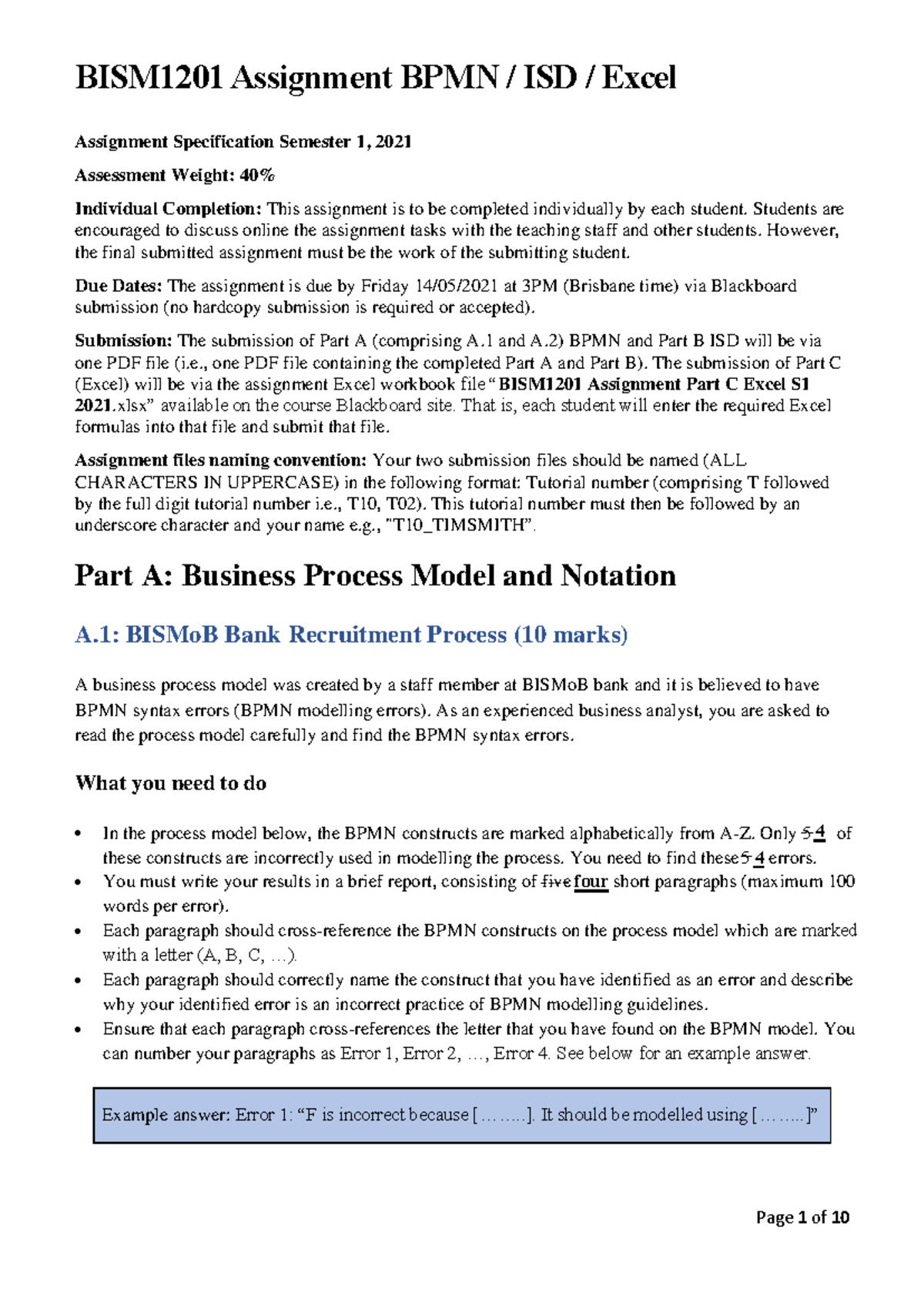 BISM1201 Assignment Specifications Sem1 2021-3 - BISM1201 Assignment ...