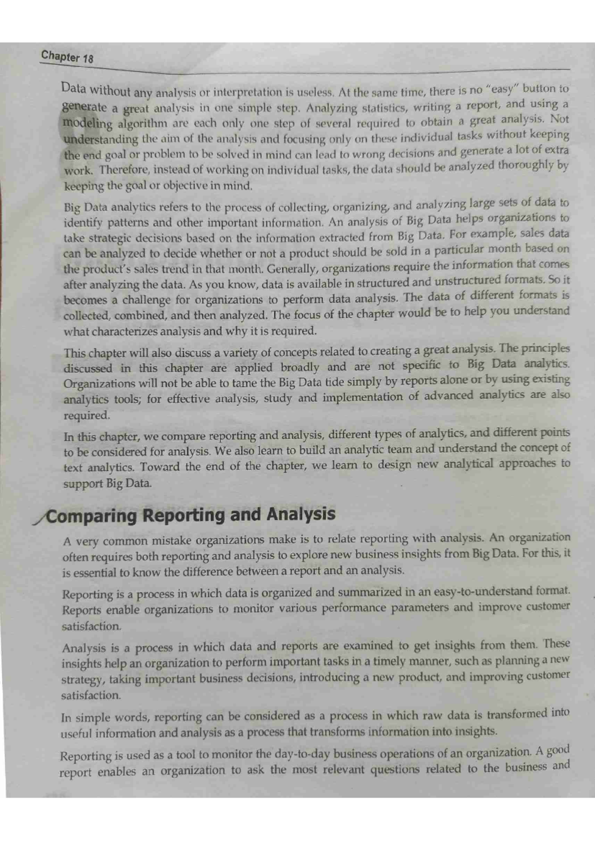 Unit 3 - Chapter 18: Understanding Analytics and Big Data Analysis ...