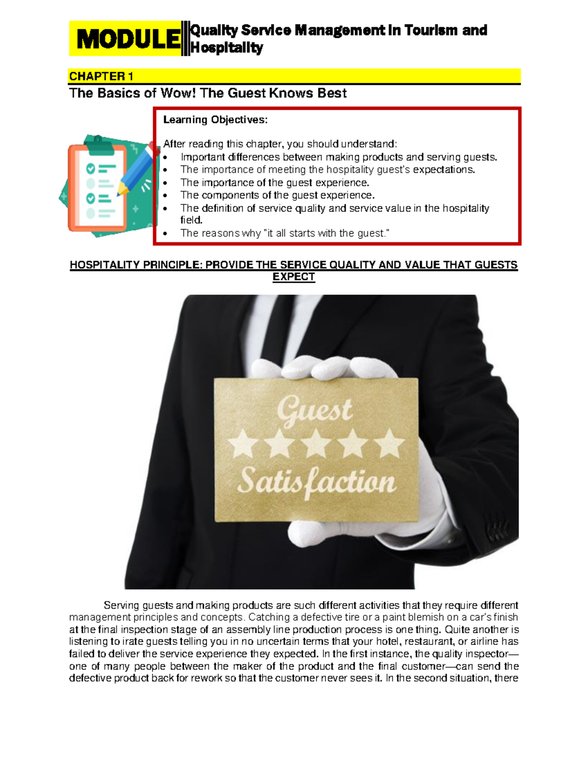 Chapter 1: The Basics of Wow - Understanding Guest Experience in ...