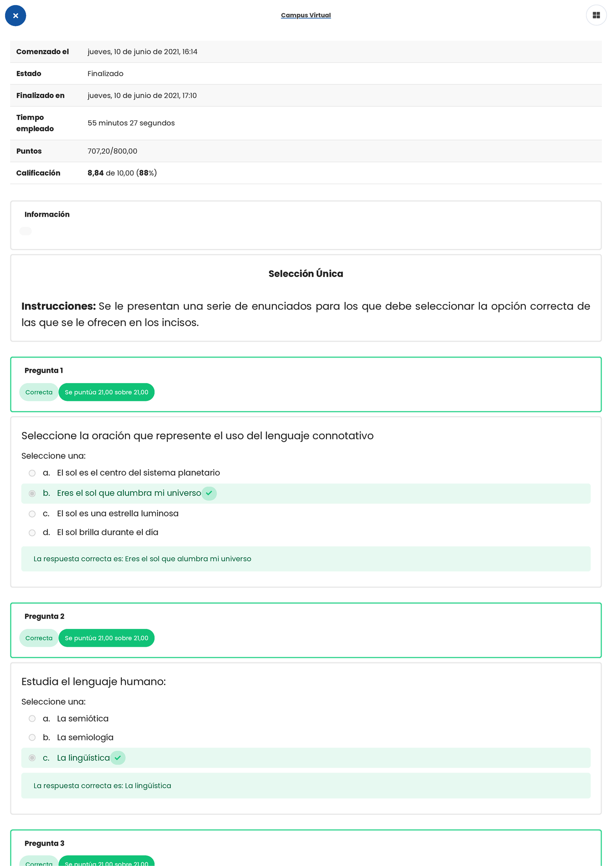 Examen 1 - Lenguaje y Comunicación: Preguntas y Respuestas - Studocu
