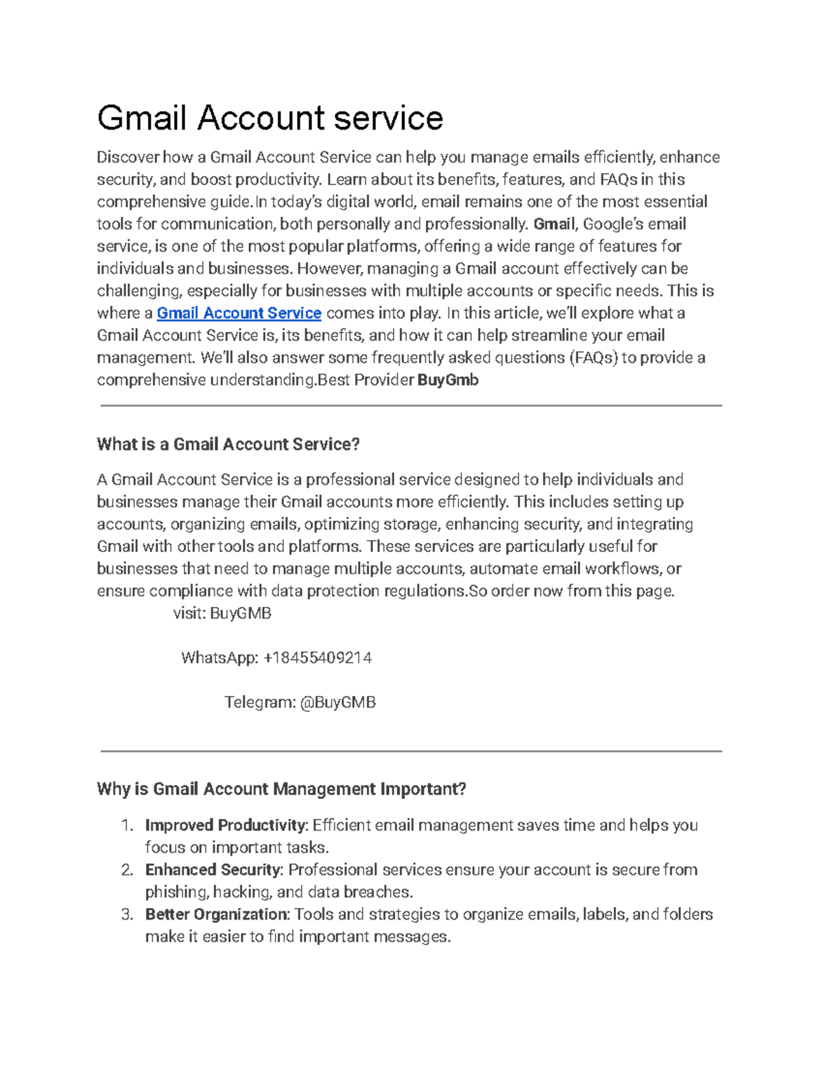 Gmail Account service - Learn about its benefits, features, and FAQs in ...