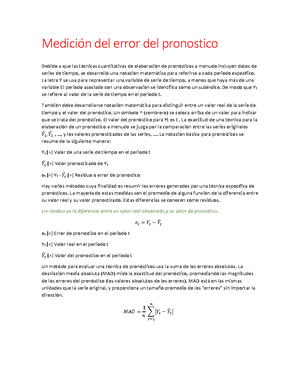 Técnicas de pronostico - Técnicas de pronostico Técnicas de pronósticos para datos con una ...
