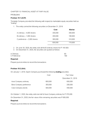 IA1 Chapter 17 - Accounting - CHAPTER 17: INVESTMENT IN ASSOCIATE: Basic Principles PROBLEMS ...