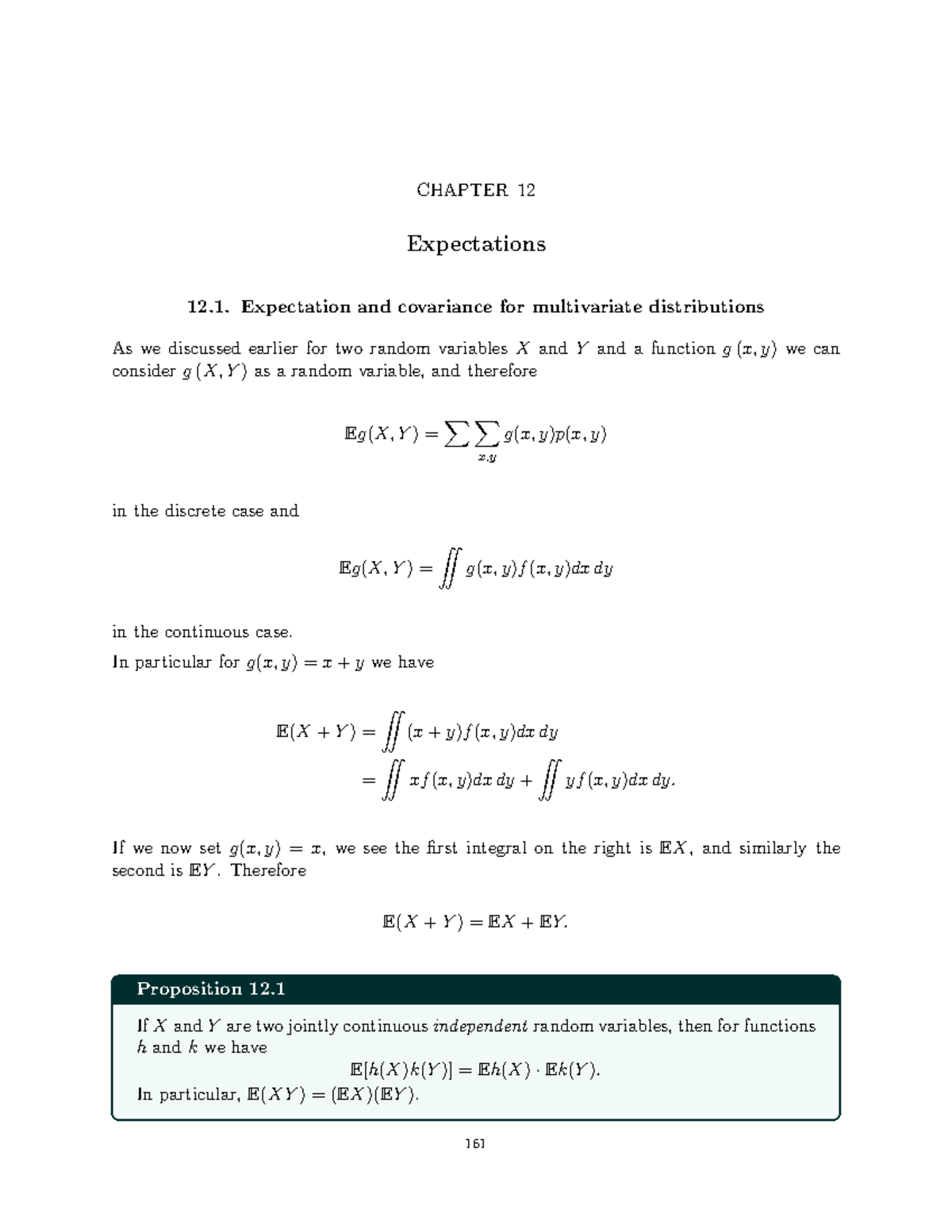 CHAPTER 12 Expectations: Covariance & Multivariate Distributions - Studocu