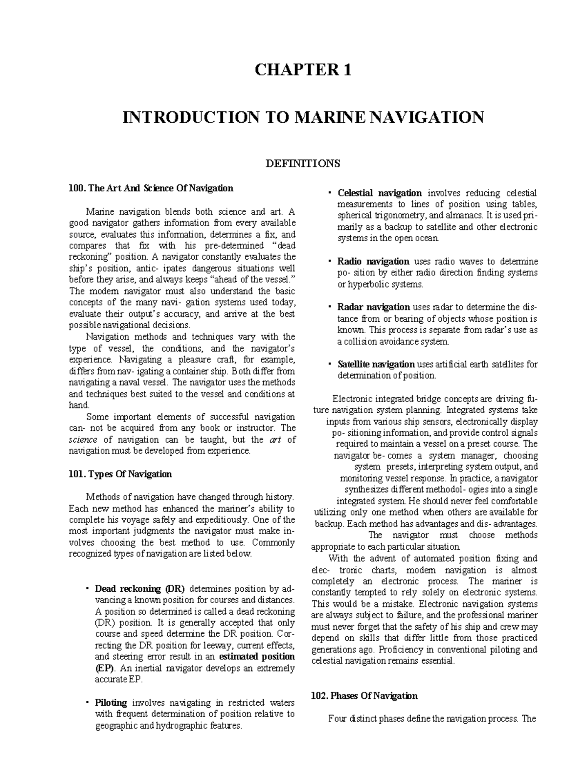 Ch 1: Introduction to Marine Navigation and Methods - Studocu