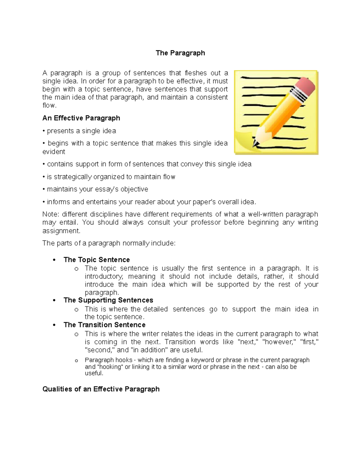 Chapter 4 - Crafting an Effective Paragraph for Clear Writing - Studocu